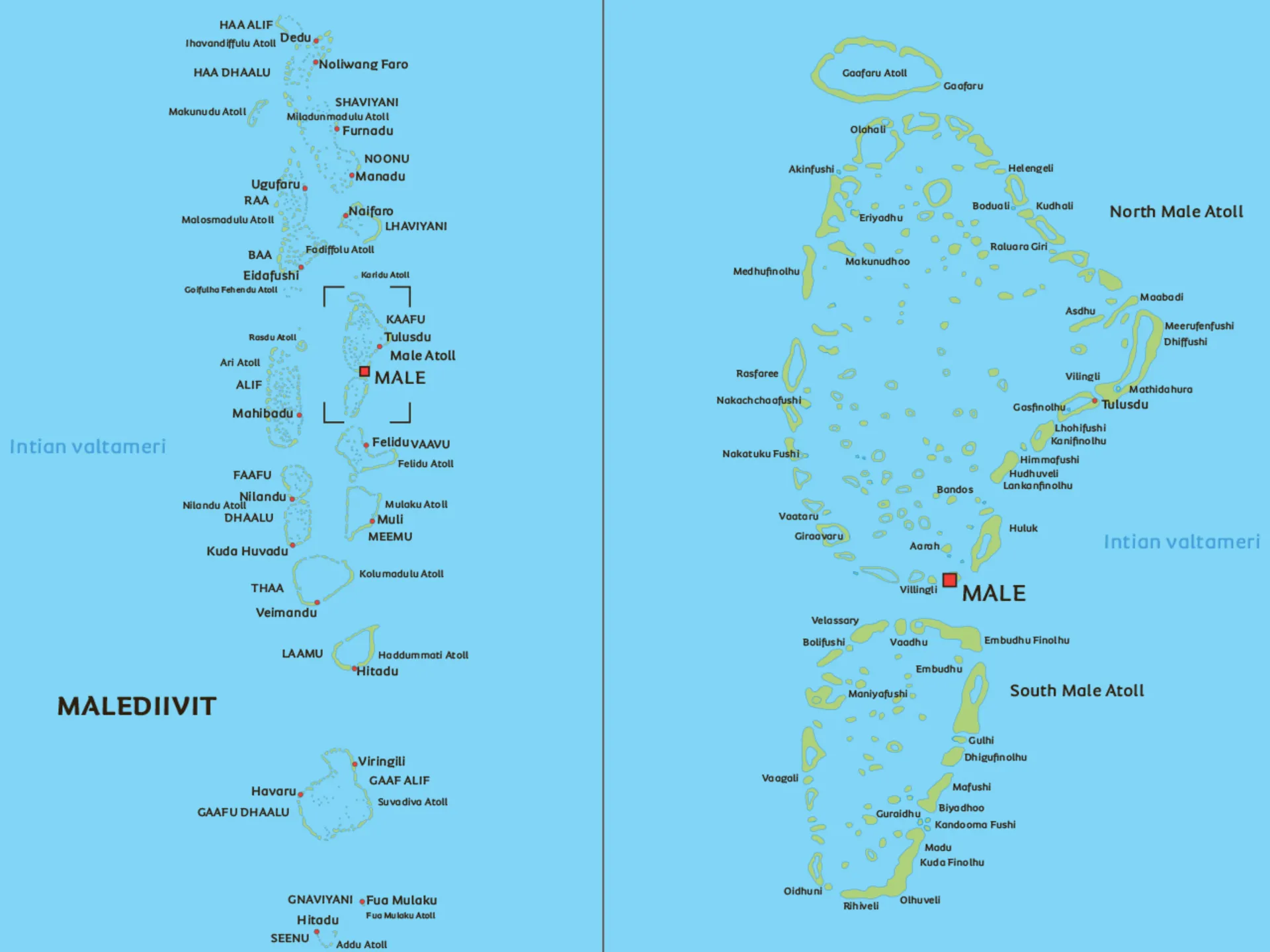 Kartta Malediivit